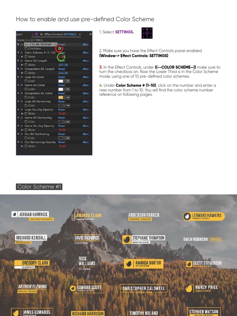 How To Enable and Use Pre-Defined Color Scheme: Settings | PDF