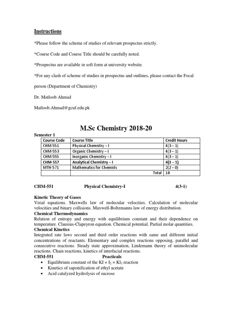 MSC Syllabus PDF | PDF | Absorption Spectroscopy | Analytical Chemistry
