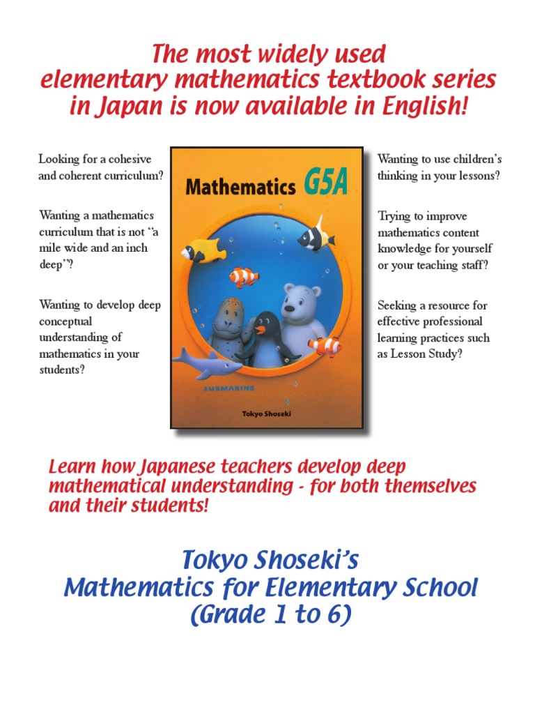 The Most Widely Used Elementary Mathematics Textbook Series in Japan Is ...