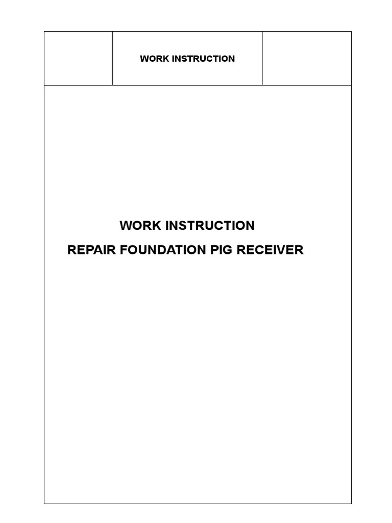 Work Instruction For Civil Maintenance | PDF