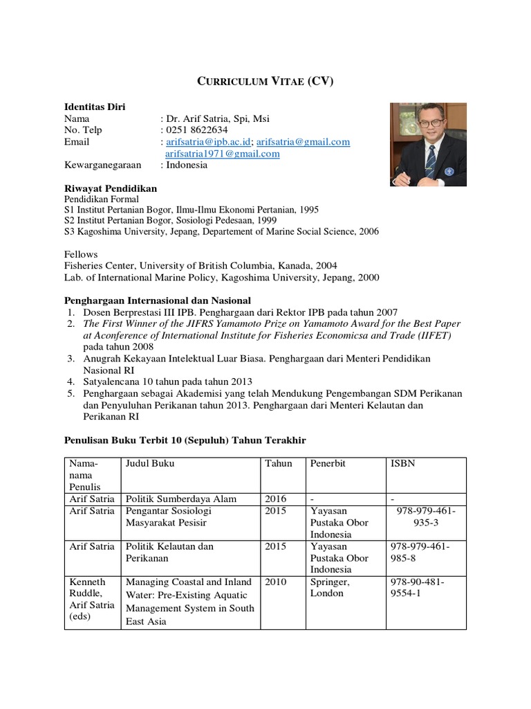 Profil Pimpinan IPB | PDF