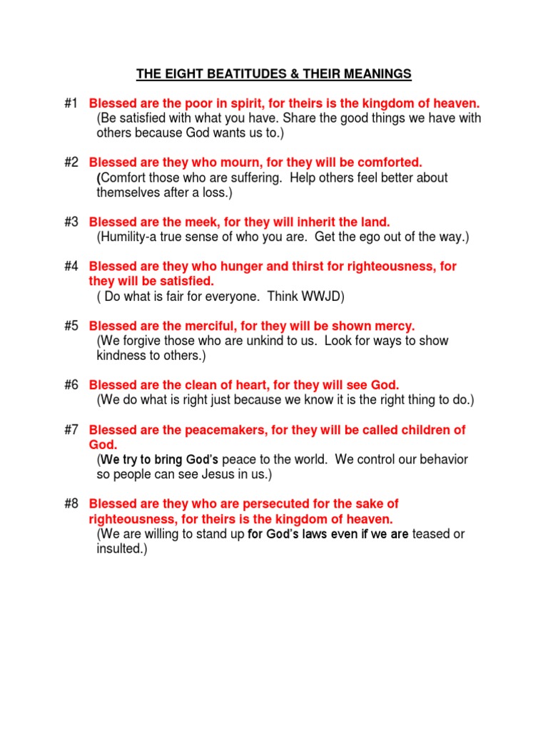 The 8 Beatitudes