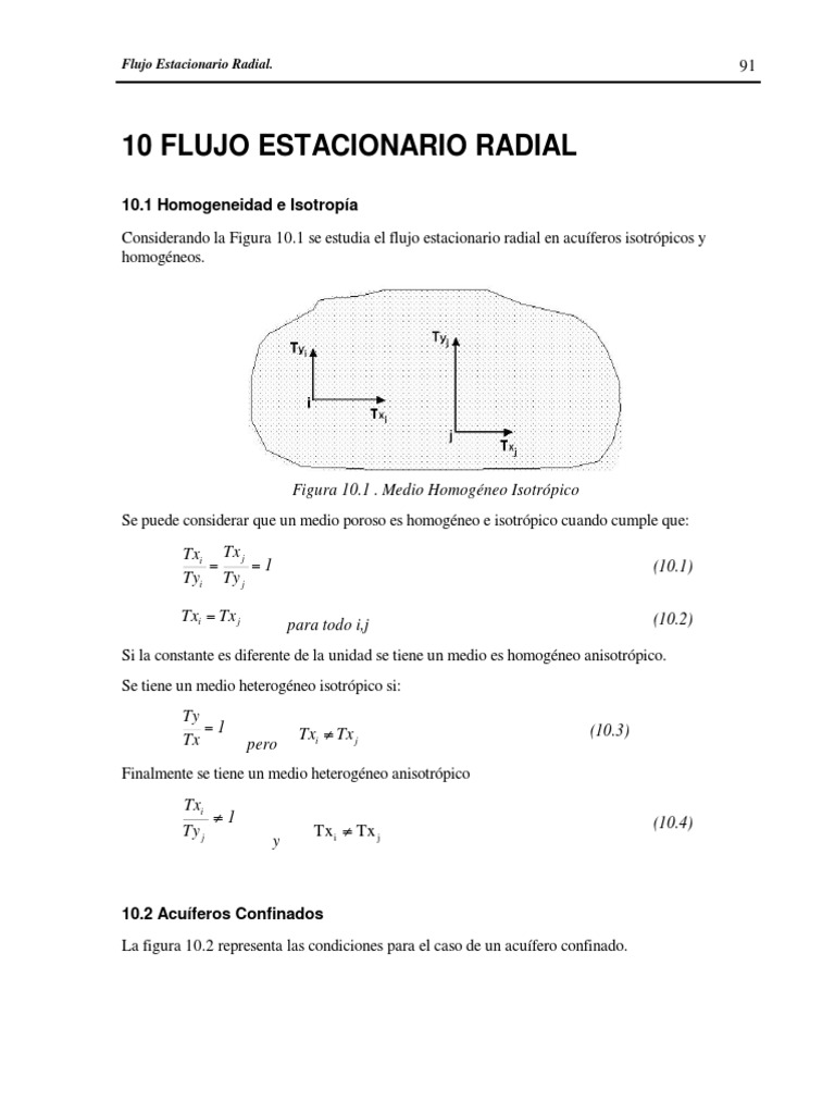 Flujo Radial en Acuíferos: Teoría y Ecuaciones | PDF | Agua subterránea ...