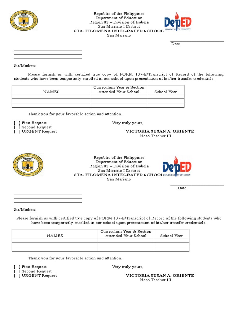 Request Form - 137 | PDF | Learning | Further Education