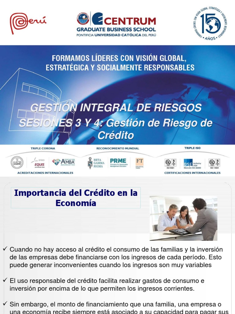 Sesiones 3 y 4 Gestión de Riesgo de Credito | PDF | Riesgo crediticio ...