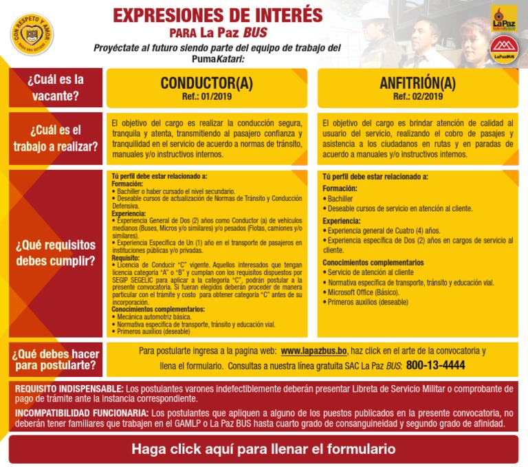 Convocatoria Puma Katari | PDF | Transporte | Business