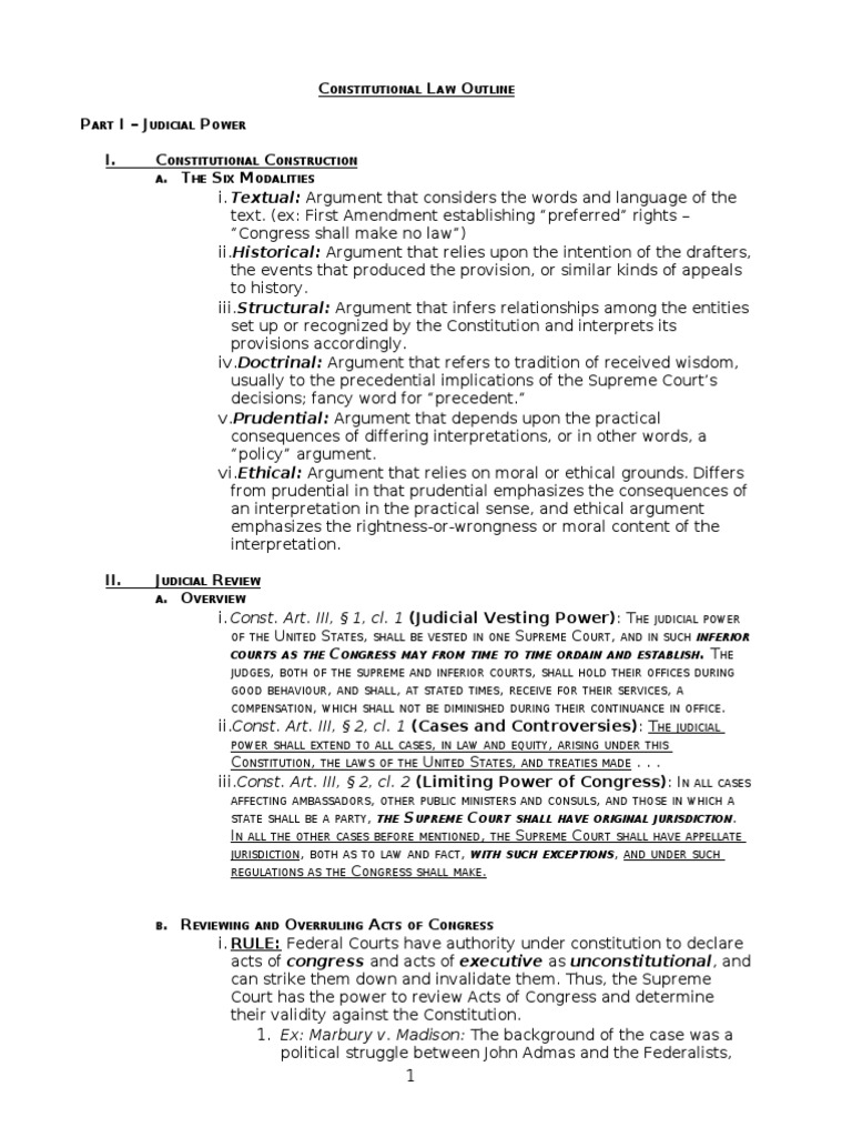 Constitutional Law: Judicial Power | PDF | Federal Judiciary Of The ...