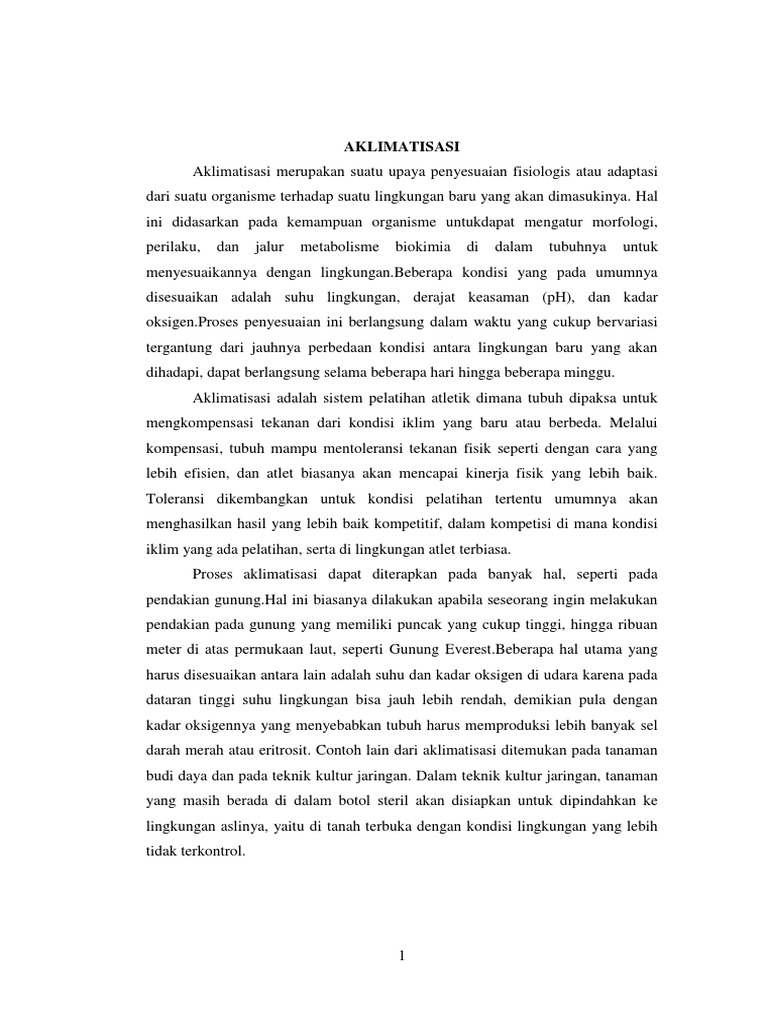 AKLIMATISASI | PDF