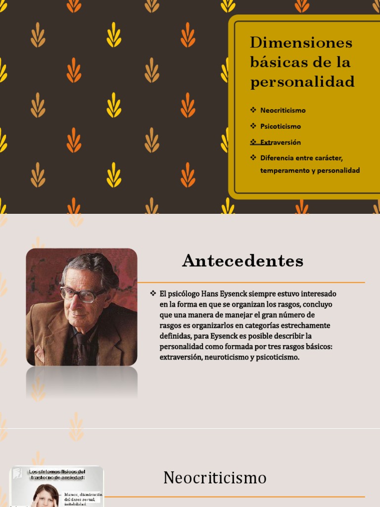 3. Dimensiones básicas de la personalidad.pptx | Psicología Aplicada ...