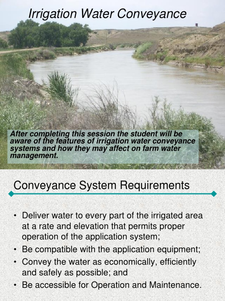 Irrigation Water Conveyance | PDF | Irrigation | Pipeline Transport