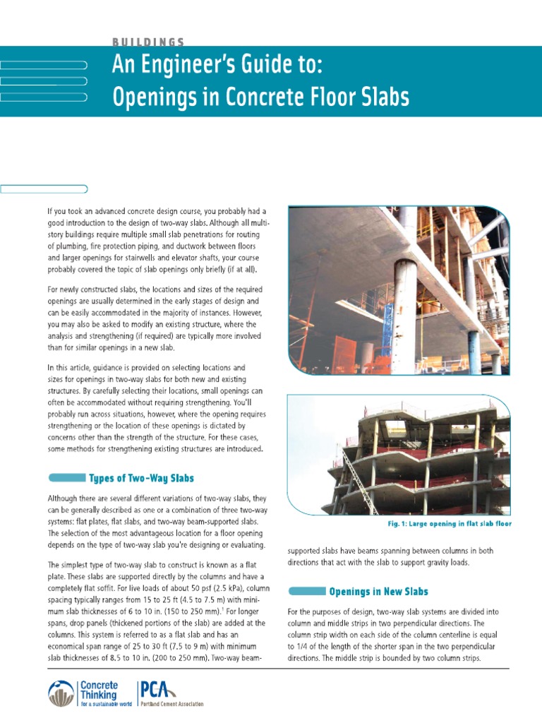 PCA Concrete Floor Slab Openings | PDF