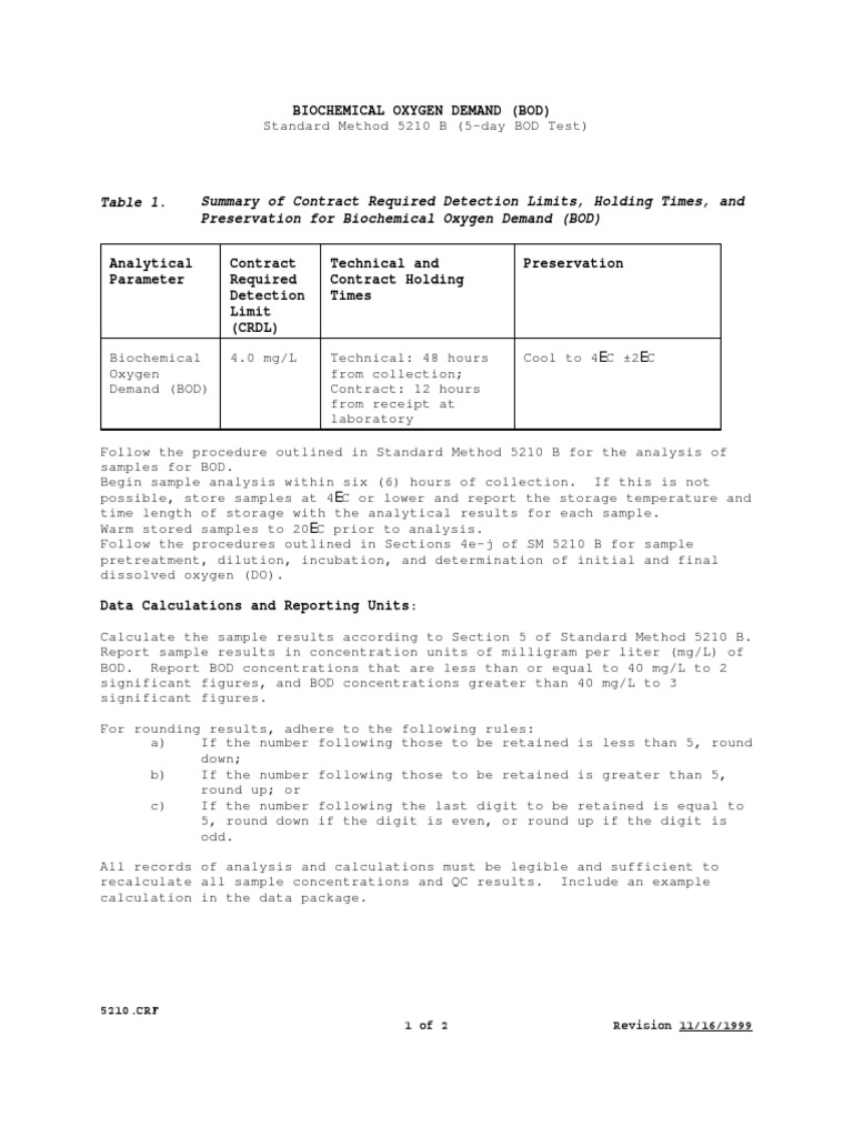 BOD TEST PROCEDURE | PDF | Physical Sciences | Chemistry