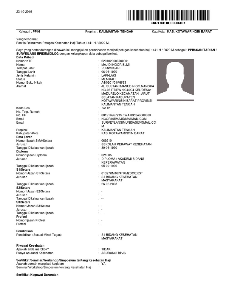 Formulir Elektronik Haji | PDF