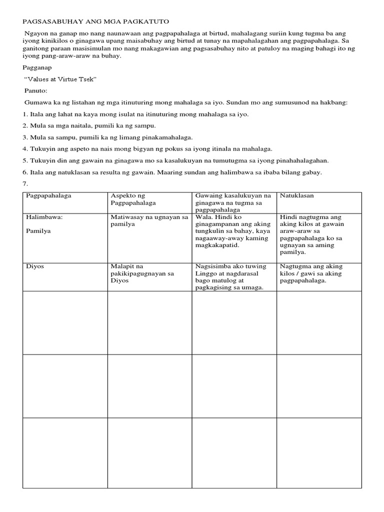 Pagsasabuhay Ang Mga Pagkatuto Mod. 9 | PDF