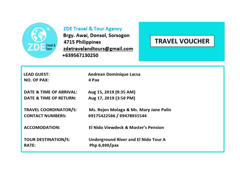 Travel Voucher Sample | PDF