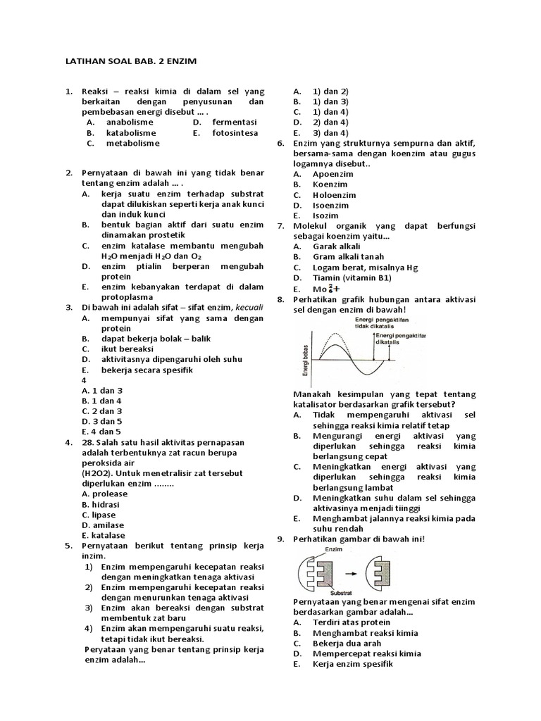 Latihan Soal Enzim | PDF