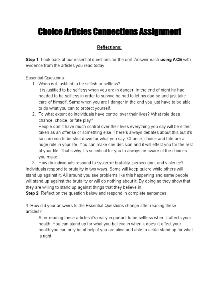 Advocacy Student 1 - Reflections | PDF | Self-Improvement