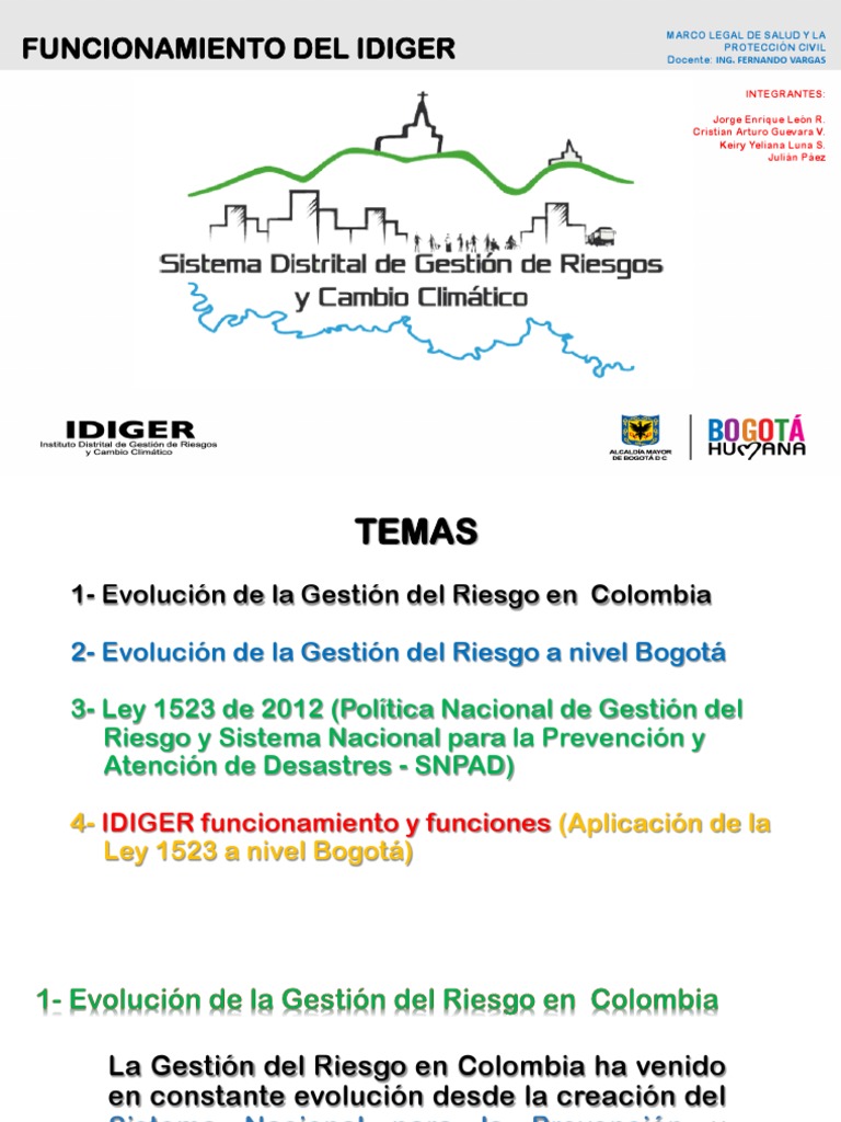 Presentacion IDIGER | PDF | Planificación | Bogotá