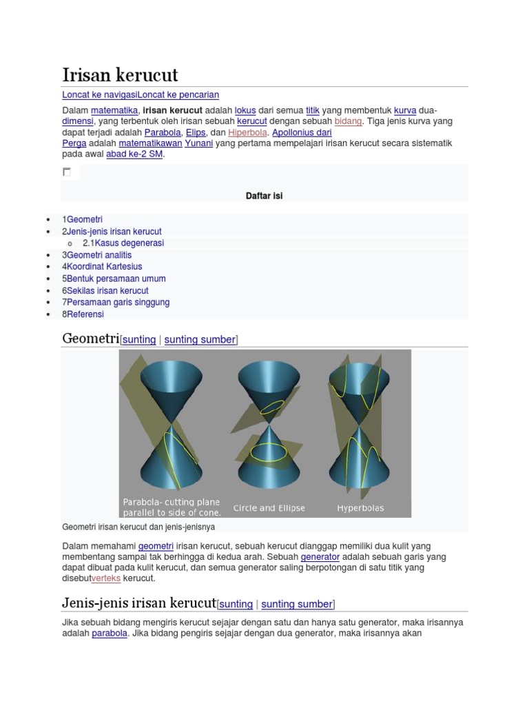 Irisan Kerucut | PDF