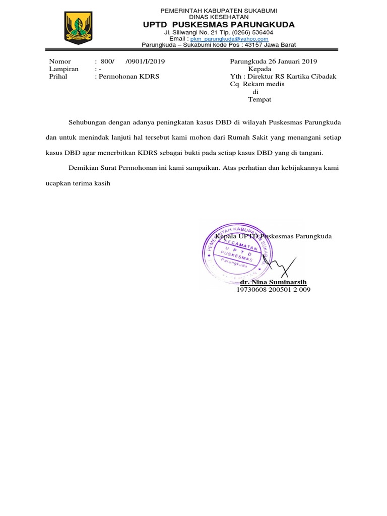Surat Permohonan Kdrs | PDF