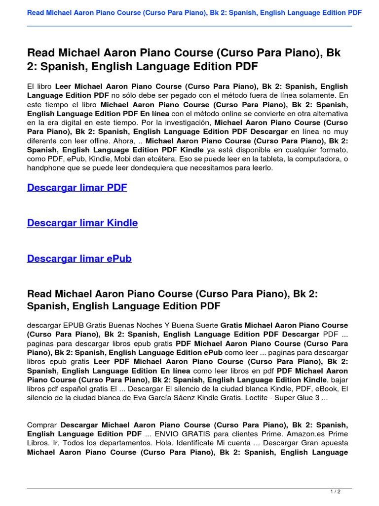 Michael Aaron Piano Course Bk 2 PDF | PDF | Amazon Kindle | Tecnología ...
