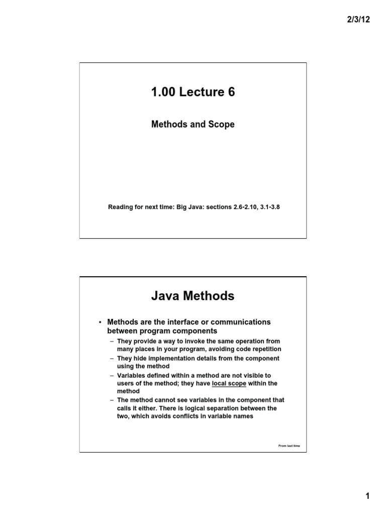 Methods and Scope: - Methods Are The Interface or Communications | PDF ...