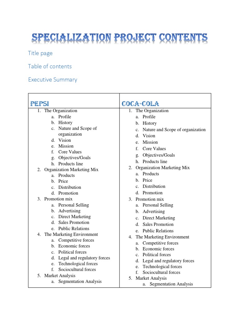 Specialization Project Contents | PDF | Market Segmentation | Marketing