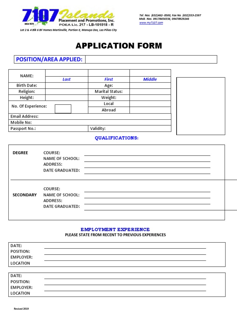Application Form Non-Nursesfgdg | PDF | Government And Personhood