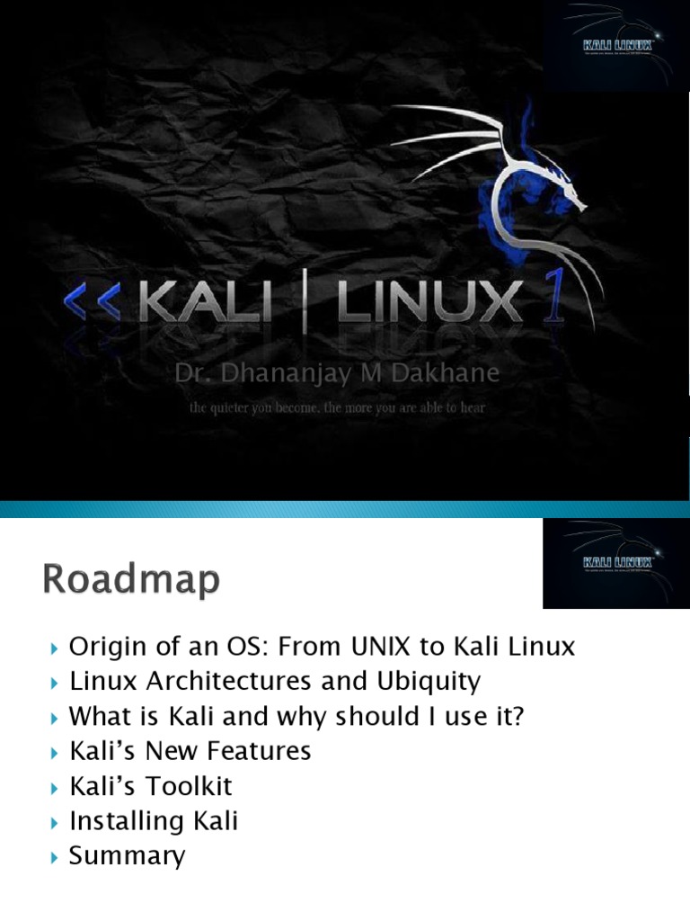 Technical Presentation-Kali Linux | PDF | Linux | Unix