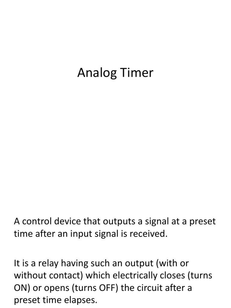 Analog Timer PDF | PDF | Timer | Relay