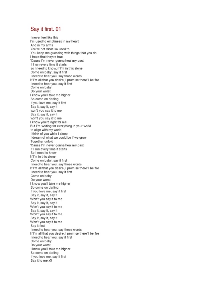 Say It First. 01: Sayittomex5 | PDF