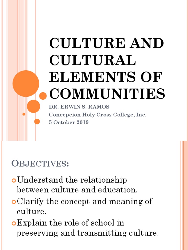 Culture and Cultural Elements of Communities | PDF | Traditions | Society