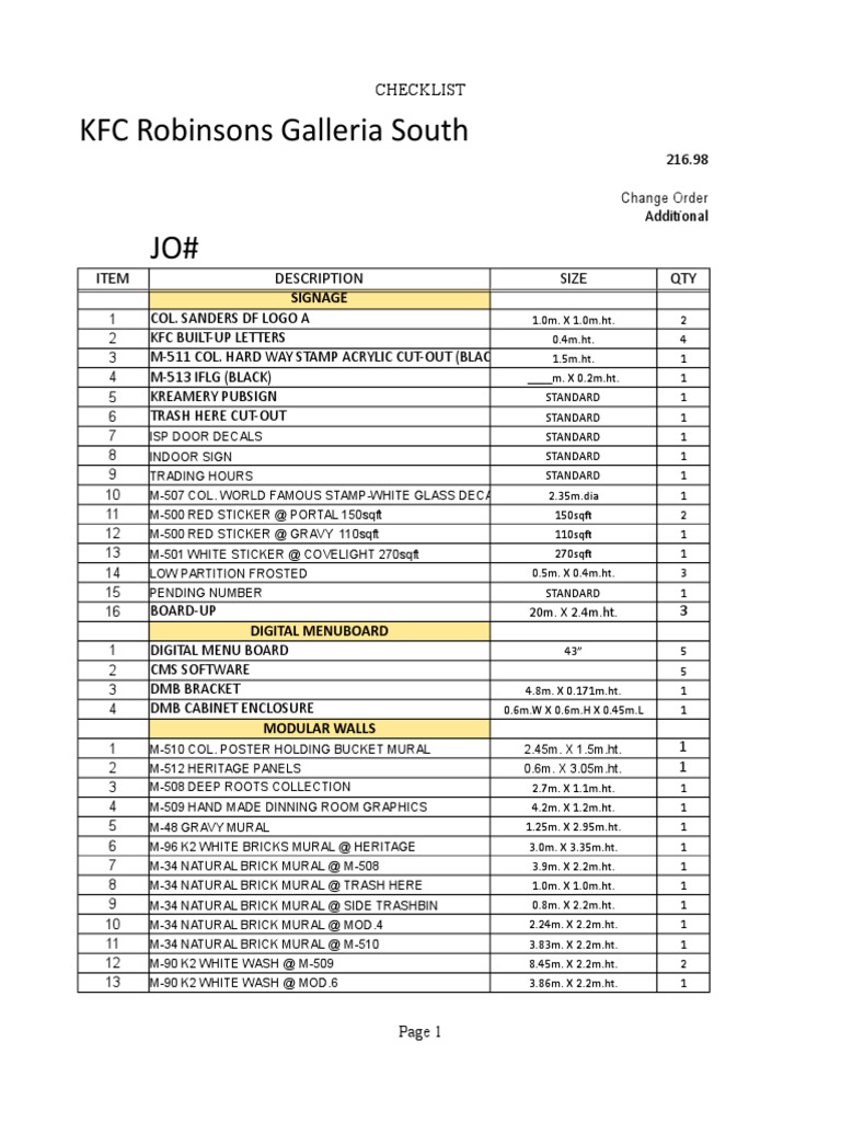 KFC Store Signage & Installation | PDF