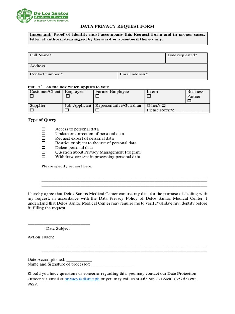 Data Privacy Request Form | PDF