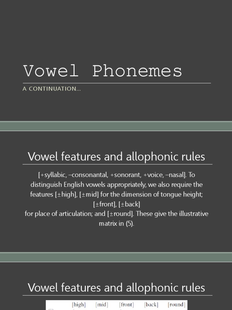 Vowel Phonemes | PDF | Phoneme | Vowel