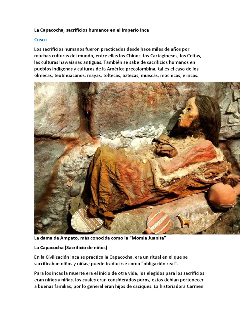 La Capacocha | PDF | Imperio Inca | Rituales