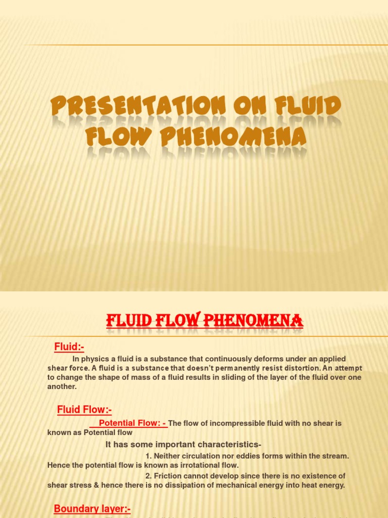 Fluid Flow Phenomena Overview | PDF | Shear Stress | Boundary Layer
