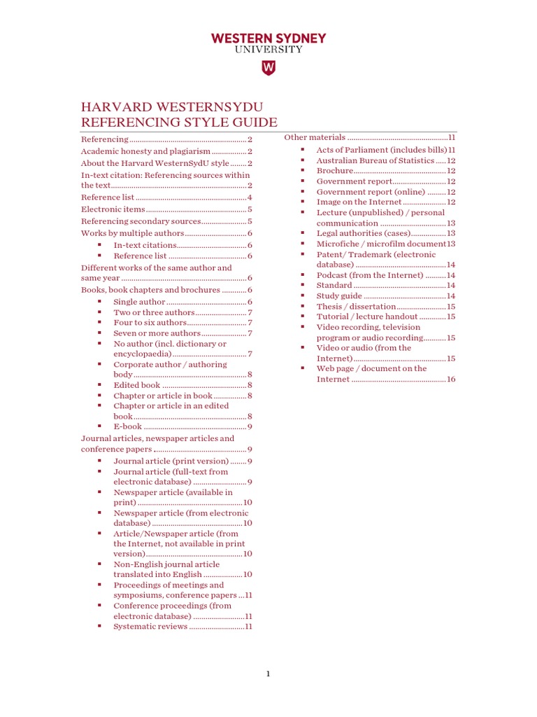 Harvard Referencing Guide for WSU | PDF | Citation | Newspapers