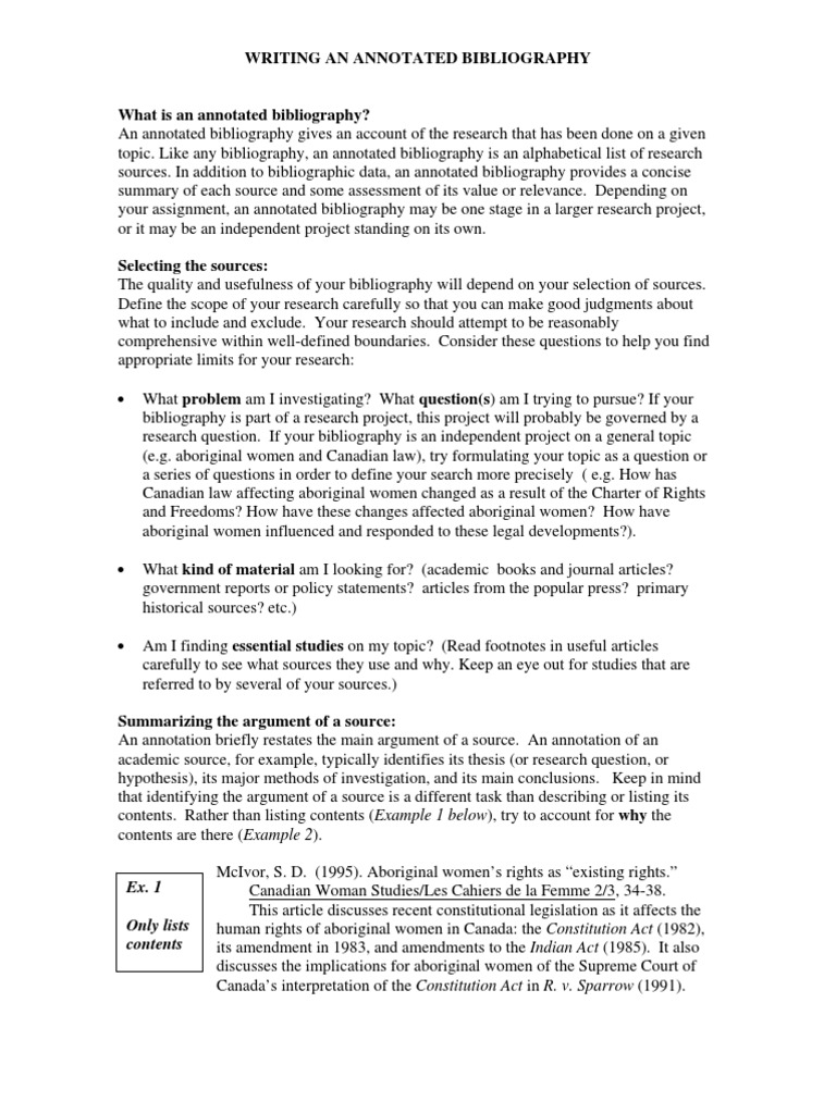 Writing An Annotated Bibliography | PDF | Bibliography | Question