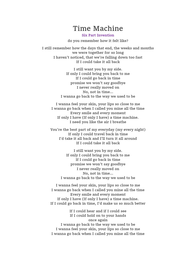 Time Machine: Six Part Invention | PDF