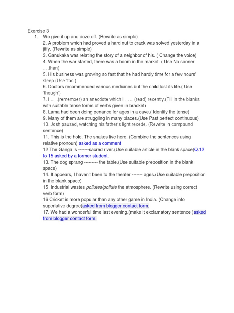 Do As Directed-Exercise 3 | PDF | Syntactic Relationships | Linguistics