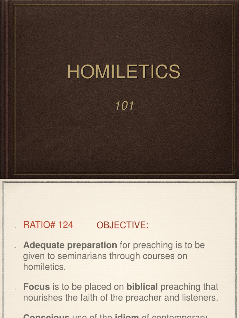 HOMILETICS 101: Preparing Seminarians for Biblical Preaching | PDF ...