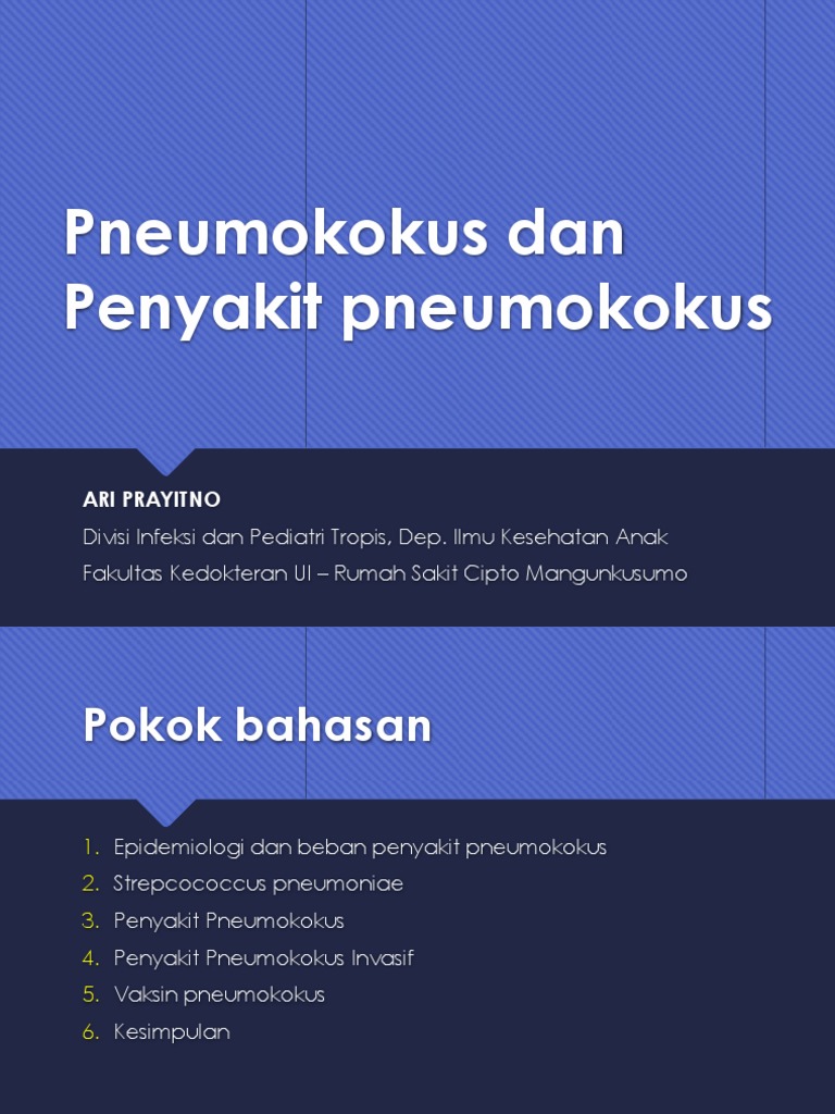 Pneumokokus Dan Penyakit Pneumokokus - Ari Prayitno | PDF | Pneumonia ...