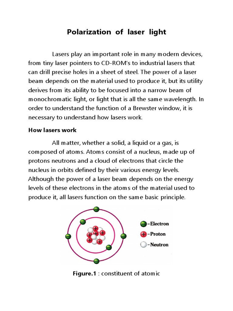 Polarization of Laser Light | PDF | Polarization (Waves) | Laser