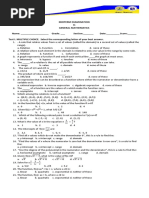 General Mathematics First Quarter Exam | PDF | Logarithm | Function ...