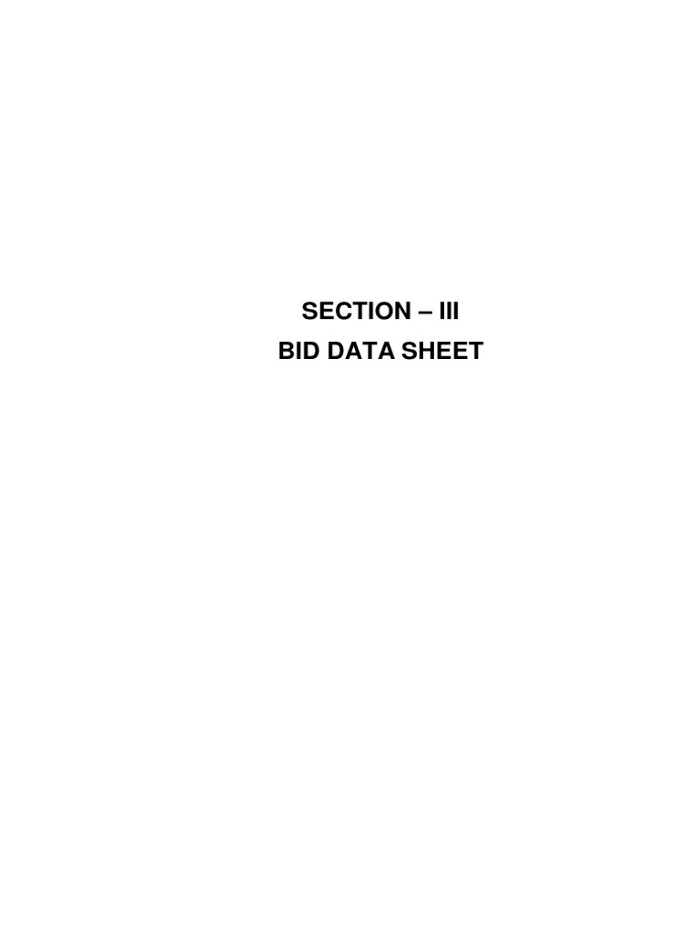 Section - Iii Bid Data Sheet | PDF | Joint Venture | Financial Statement