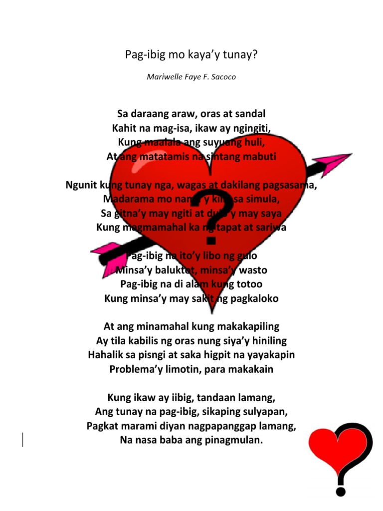 Tula-Pag-ibig Mo Kaya'y Tunay | PDF