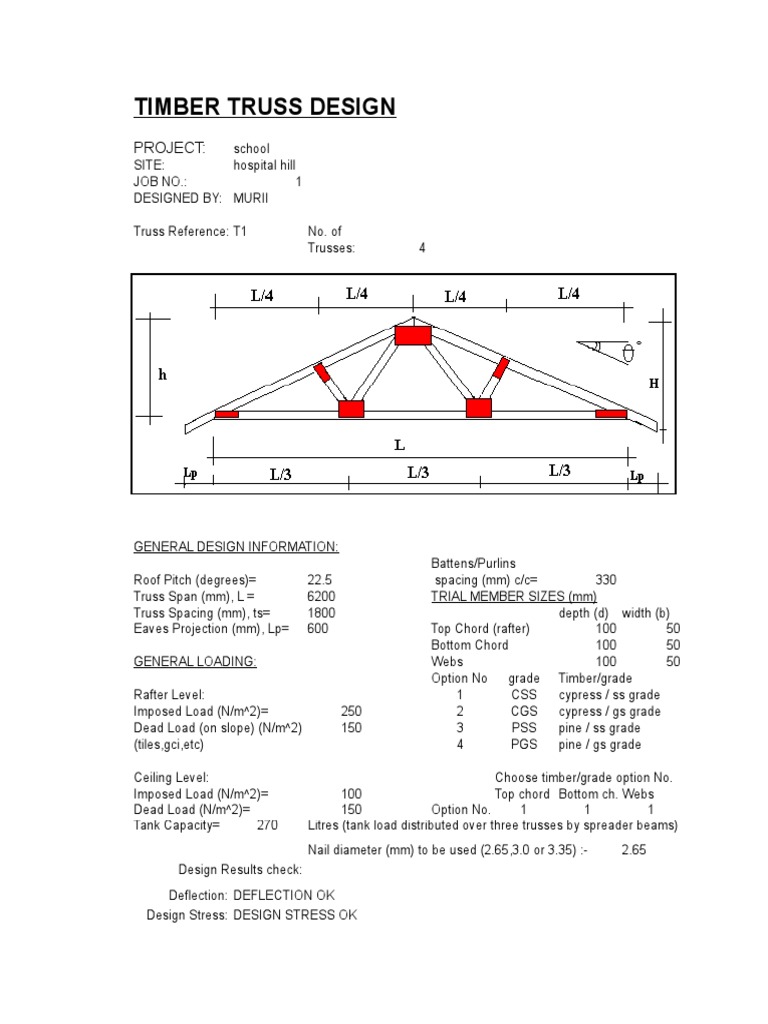 Timber Truss Design Project Pdf Bending Truss