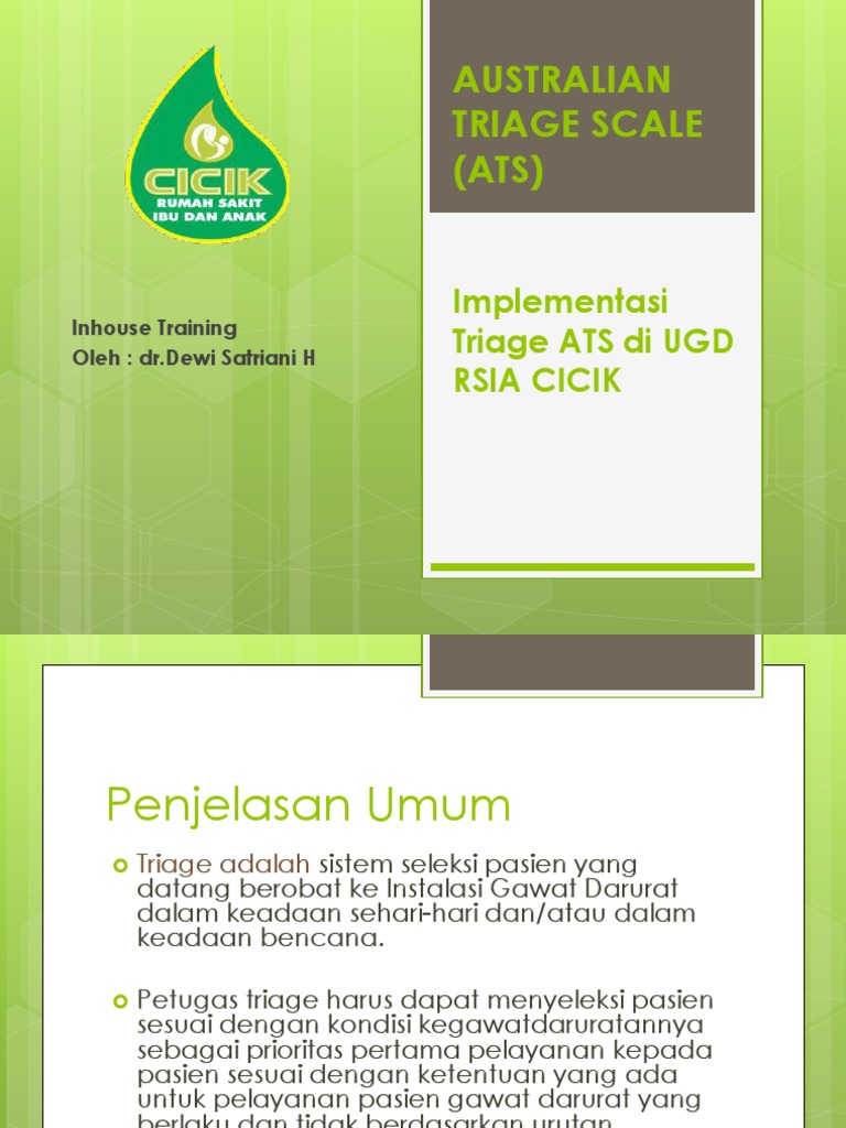 Australian Triage Scale (Ats) | PDF