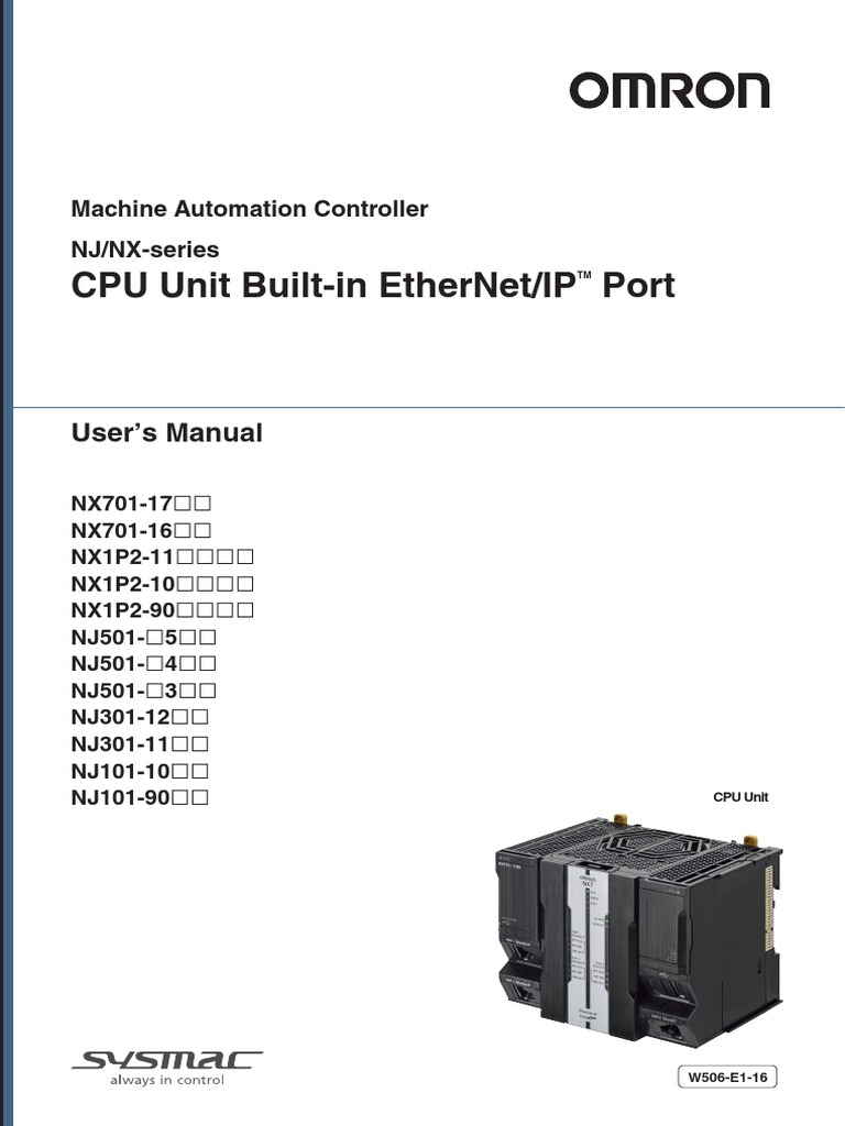 NJ NX Builtin EtherNet IP UsersMan en 201704 W506-E1-16 Tcm922-112708 ...